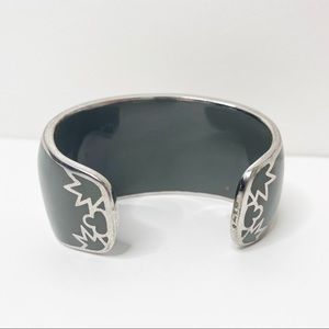 Alan K | Jewelry | Alan K Designo Floral Enamel Silver Cuff Bracelet ...